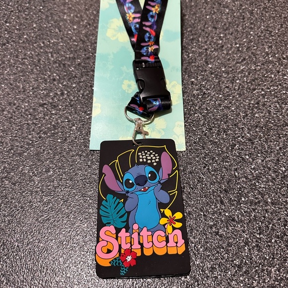 Disney | Accessories | Disney Stitch Lanyard And Id Badge Holder On The ...
